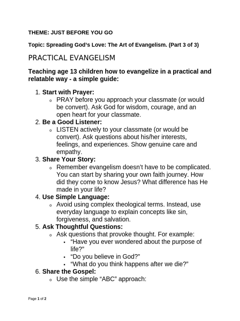 Practical Evangelism | PDF