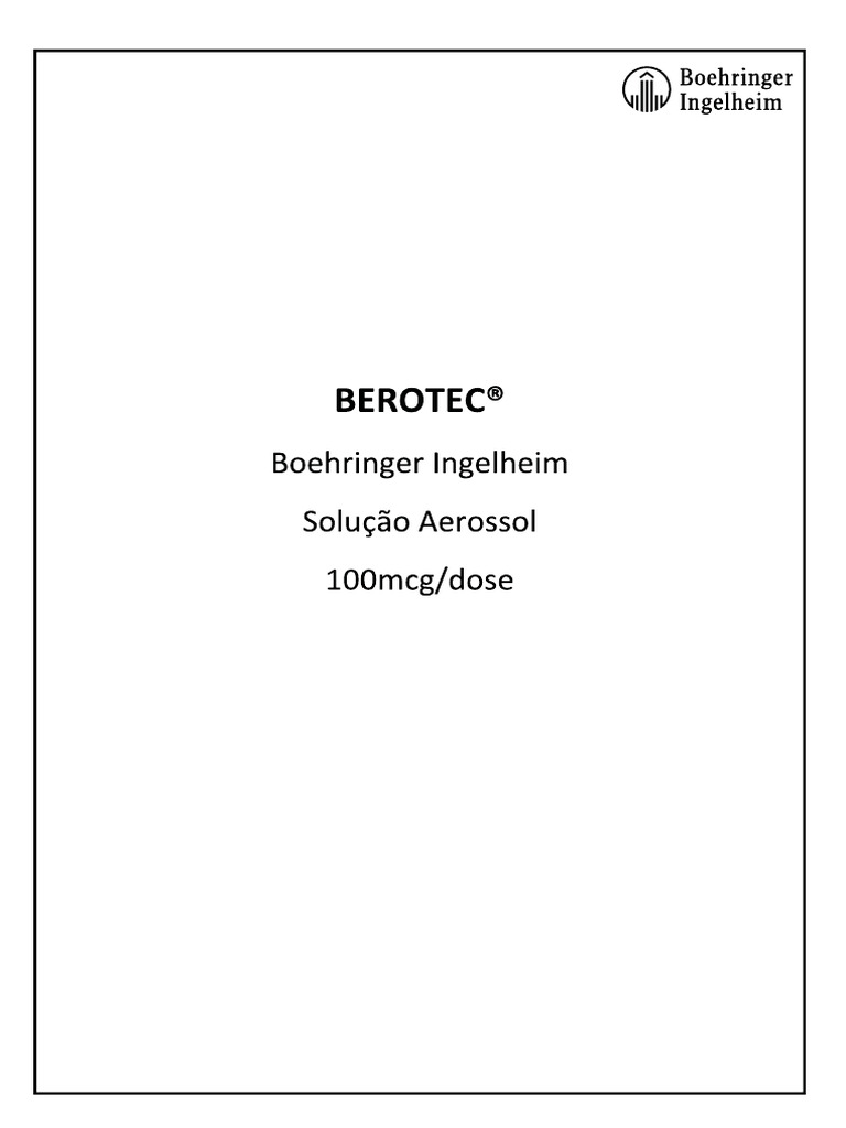 Berotec Aerosol 100mcg Boehringer 10ml | PDF
