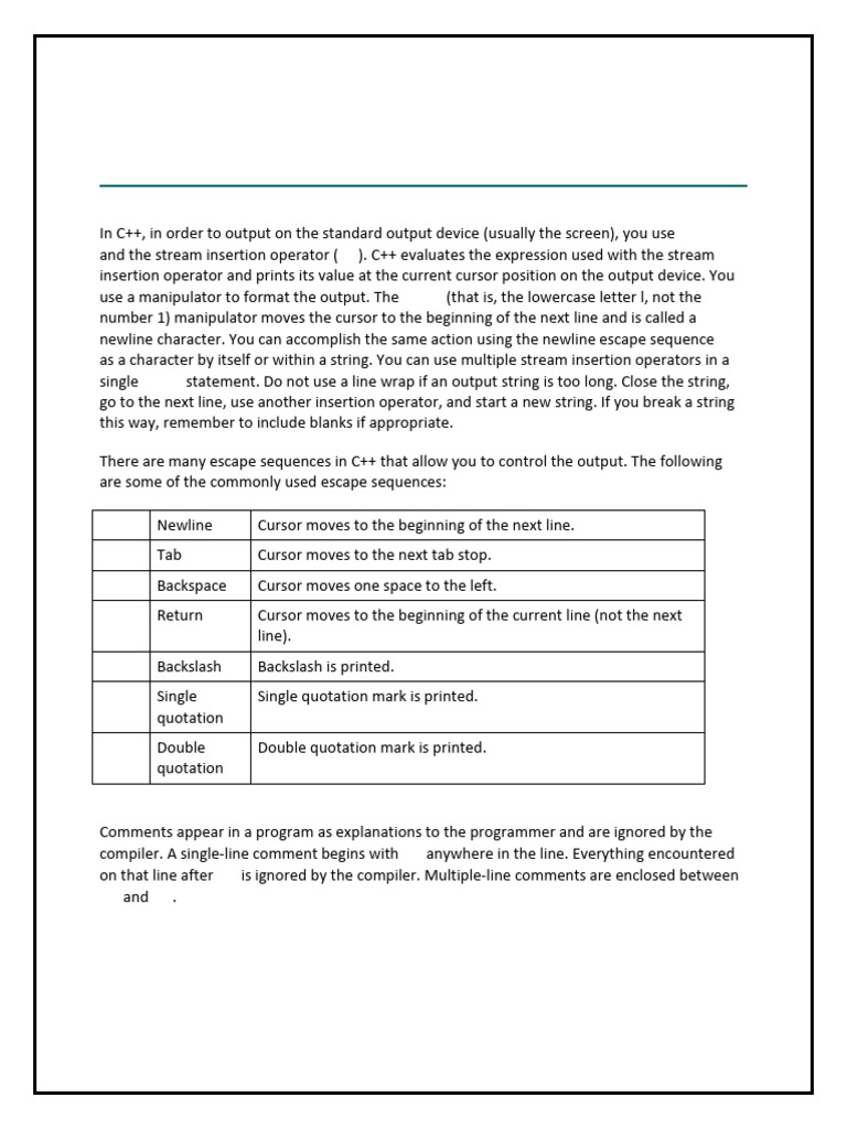 Lab_2_5_Using_cout_the_endl_Manipulator_and_Common_Escape | PDF