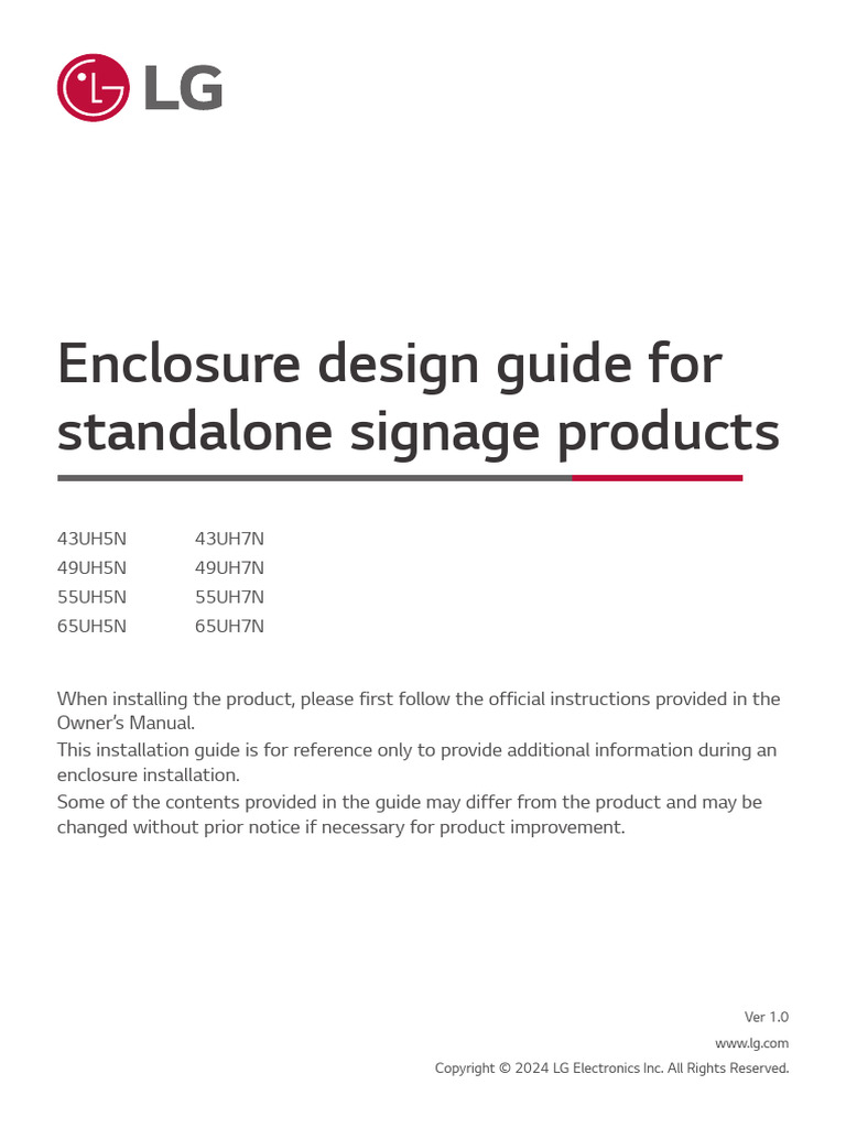 Enclosure Design Guide For Standalone Signage Product (V1.0) - 240903 | PDF