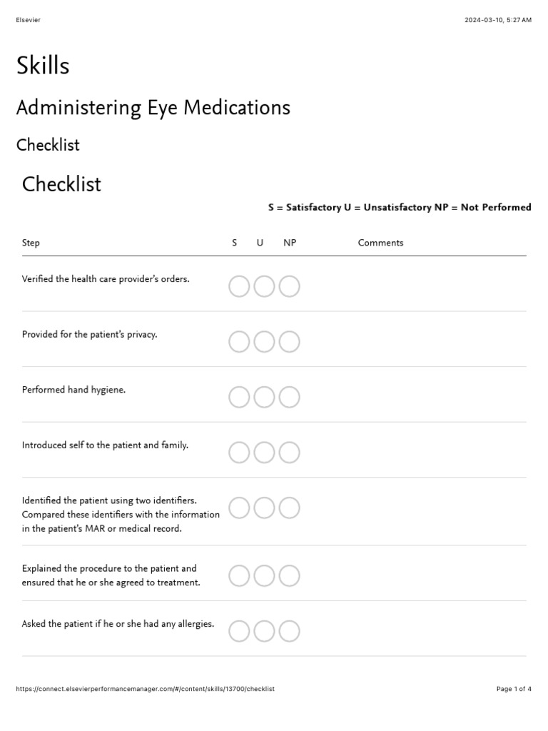 Eye Checklist | PDF