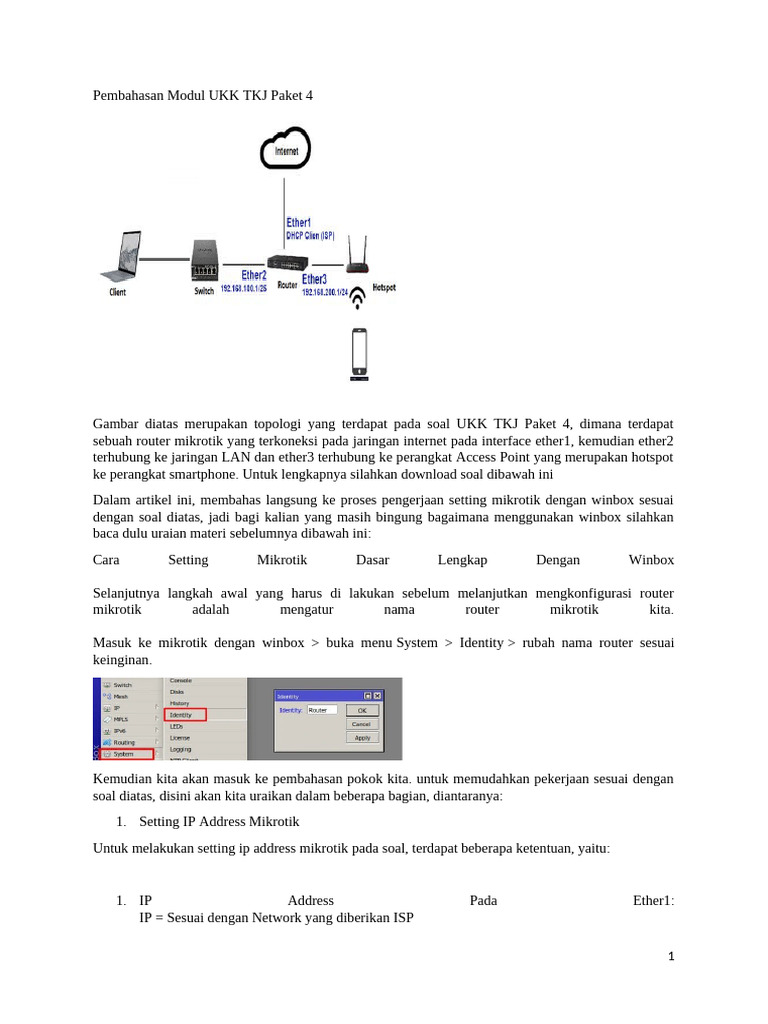 Pembahasan Modul UKK TKJ Paket 4 | PDF