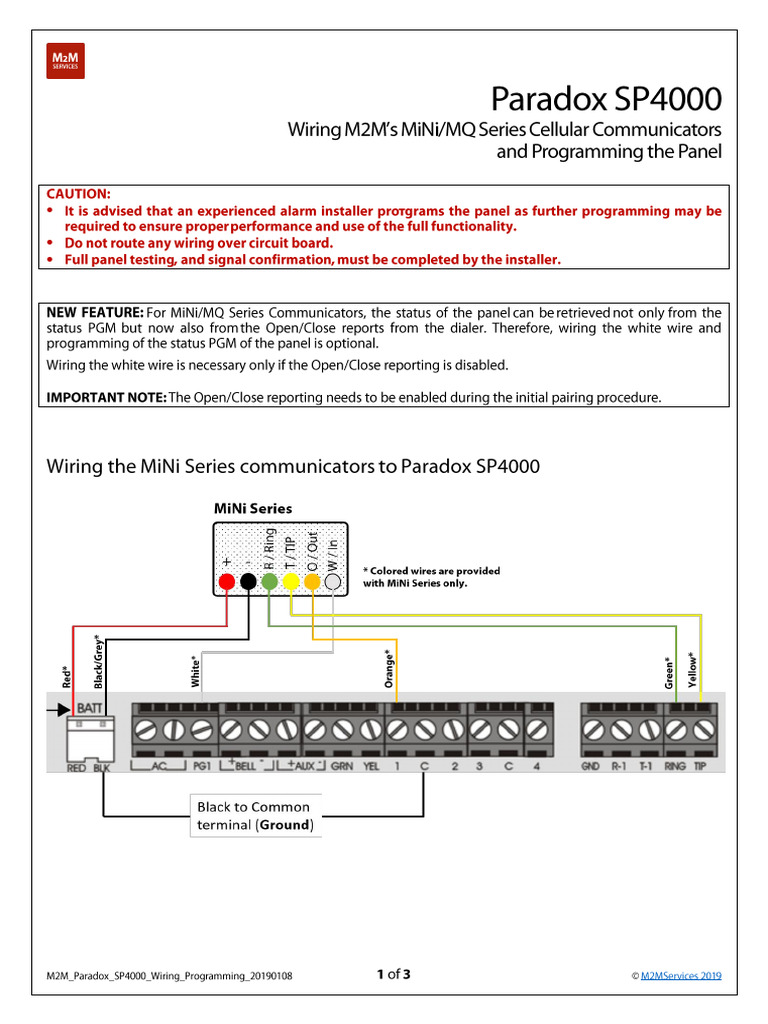 m2m Paradox Sp4000 Wiring Programming | PDF