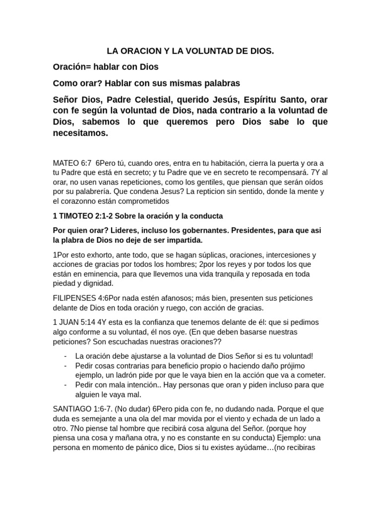 Orar Conforme A La Voluntad de Dios | PDF