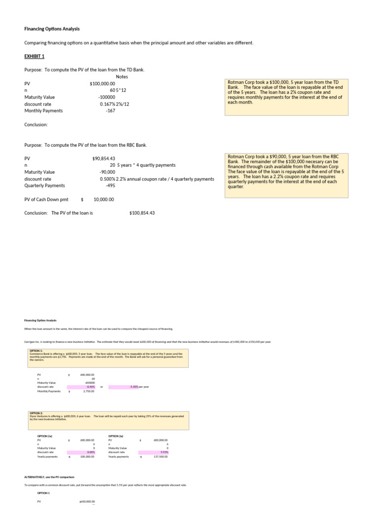PV Computations - Worksheet - STUDENTVERSION | PDF