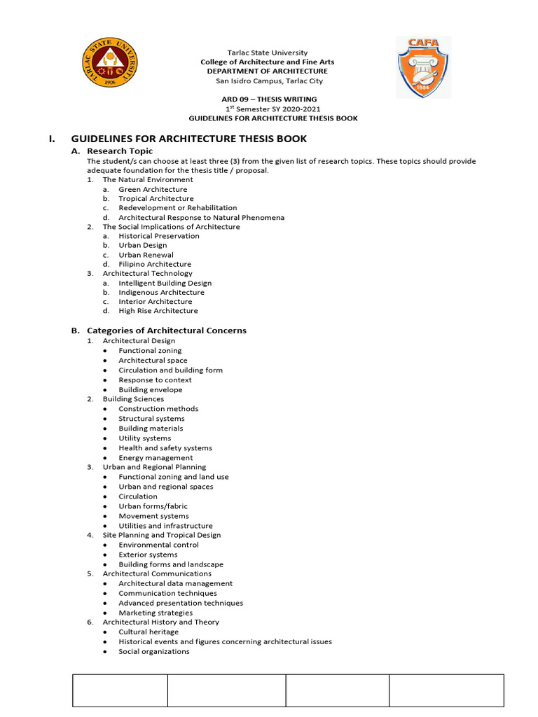 Cafa Thesis Guideline | PDF