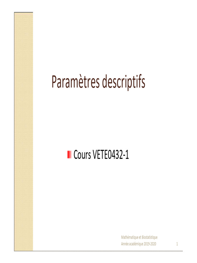Cours_3_Biostatistique | PDF