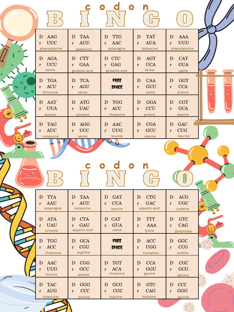 Codon Bingo | PDF