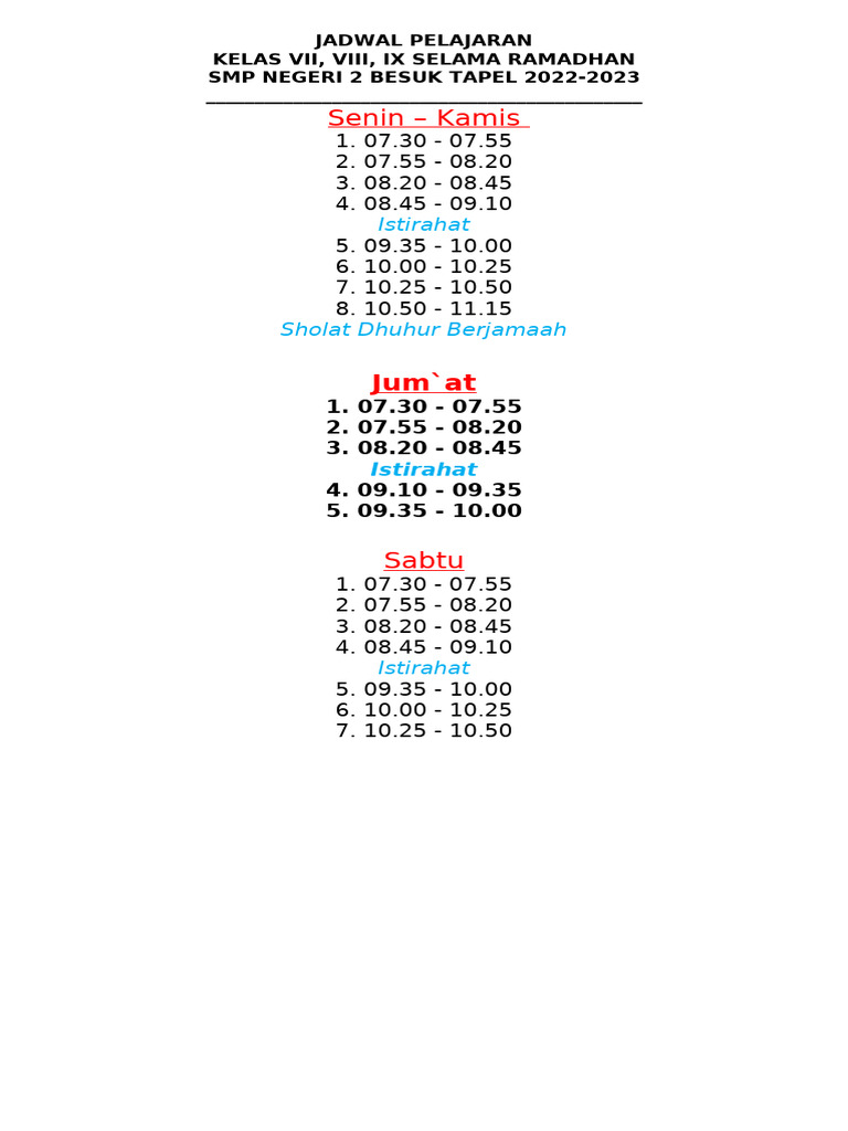 Jampel Ramadhan Tp.2022.2023 | PDF
