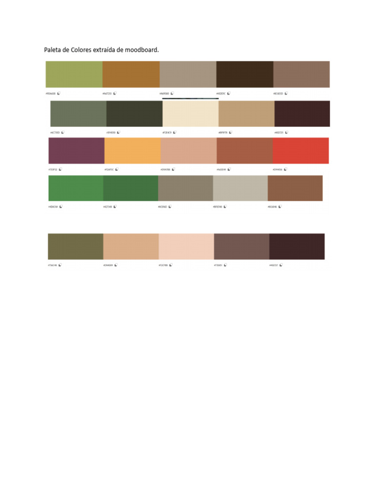 Paleta de Colores Extraida de Moodboard | PDF