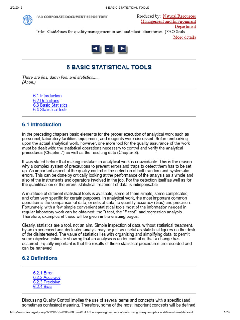 Basic Statistical Tools-55778412 | PDF