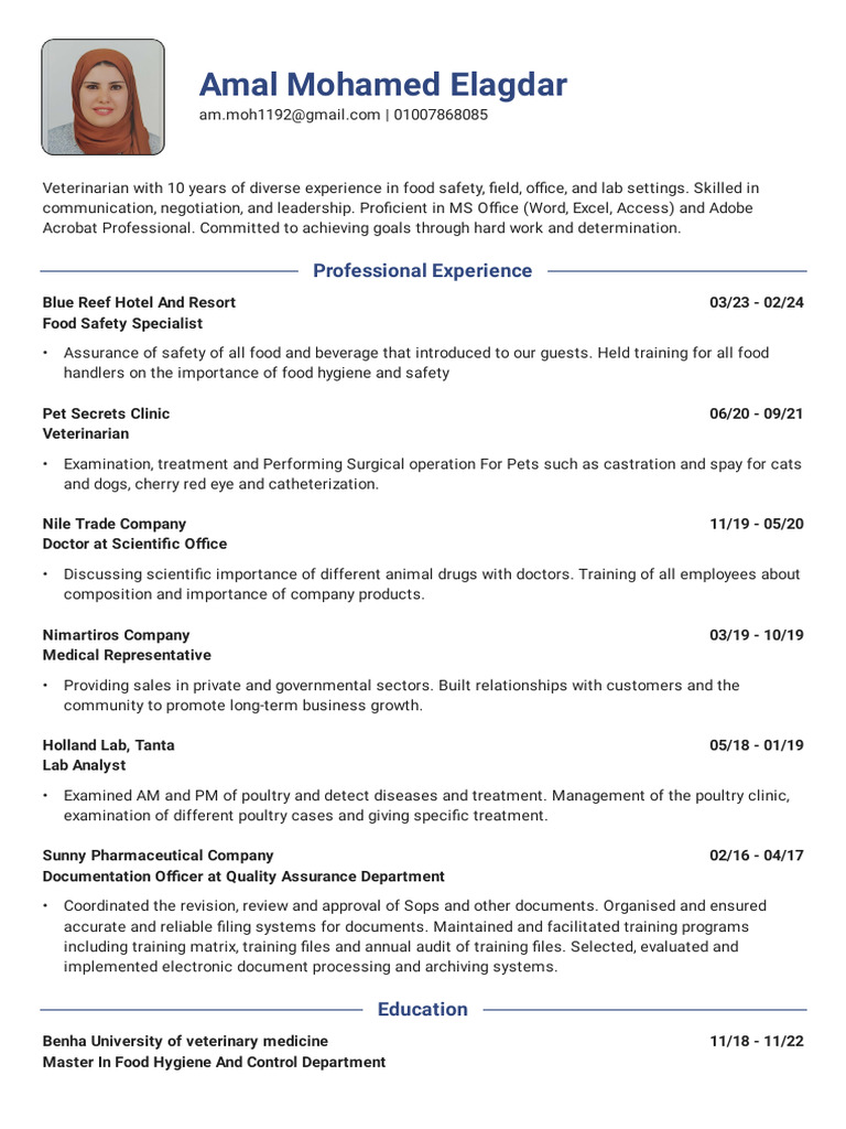 Amal Mohamed Elagdar - CV | PDF