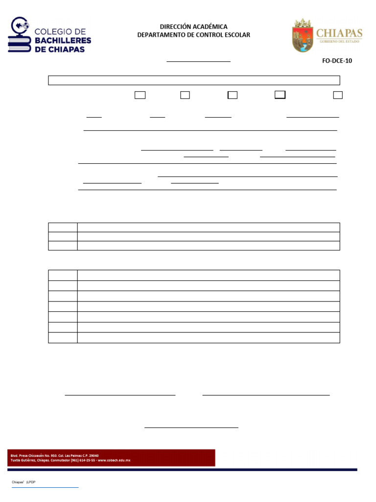 Fo-dce-10 Ficha de Reinscripcion | PDF