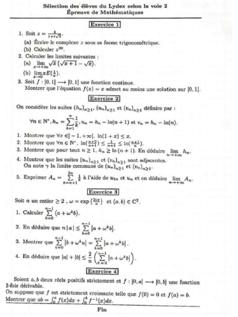 Sujets Lydex Corriges | PDF