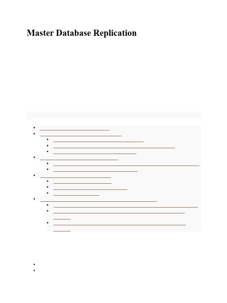 Master Database Replication | PDF