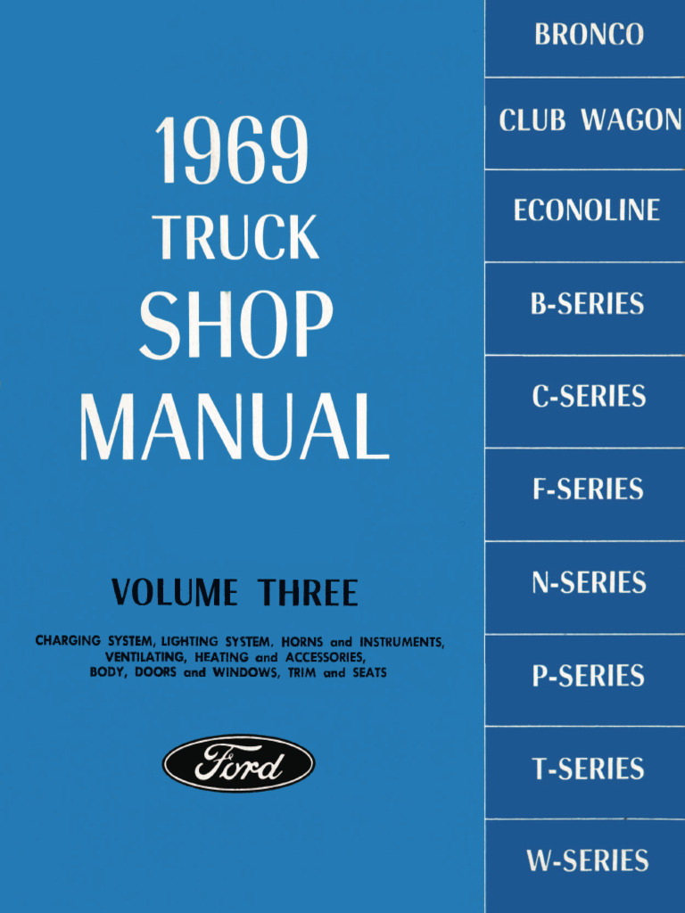 1969 Ford Truck Shop Manual Volume Three | PDF