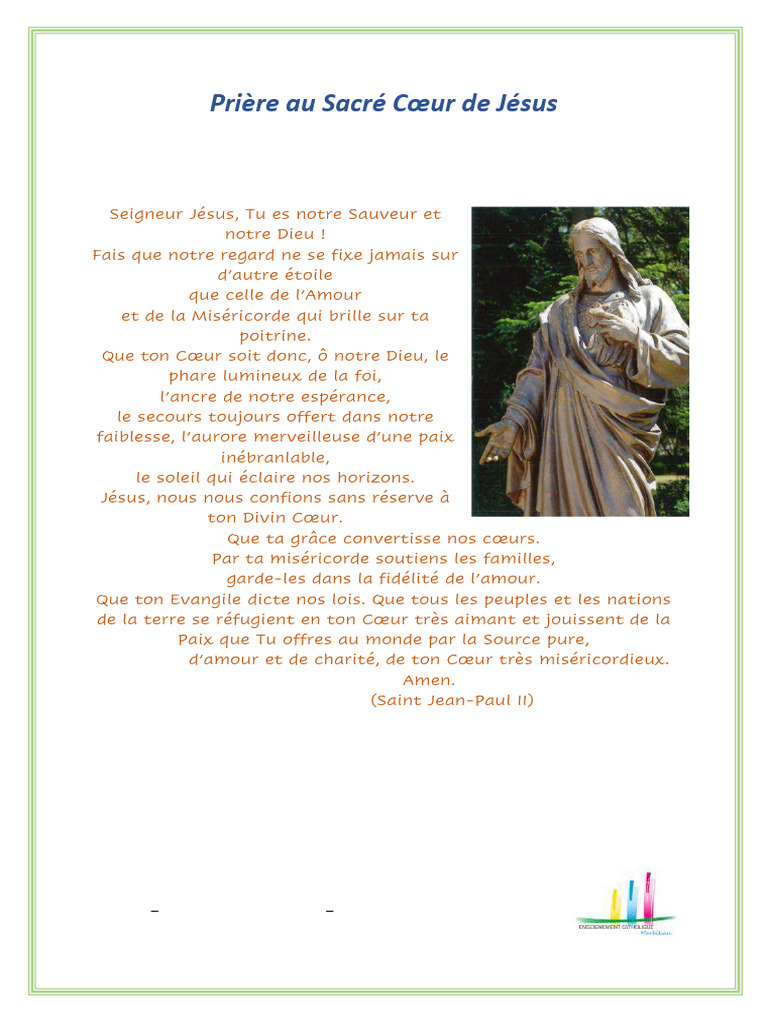 Prière Au Sacré Cœur de Jésus | PDF
