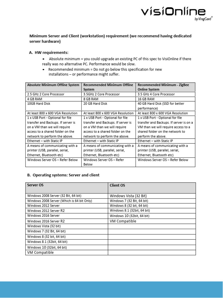 Visionline Server Client And Dcom Port Requirements Pdf