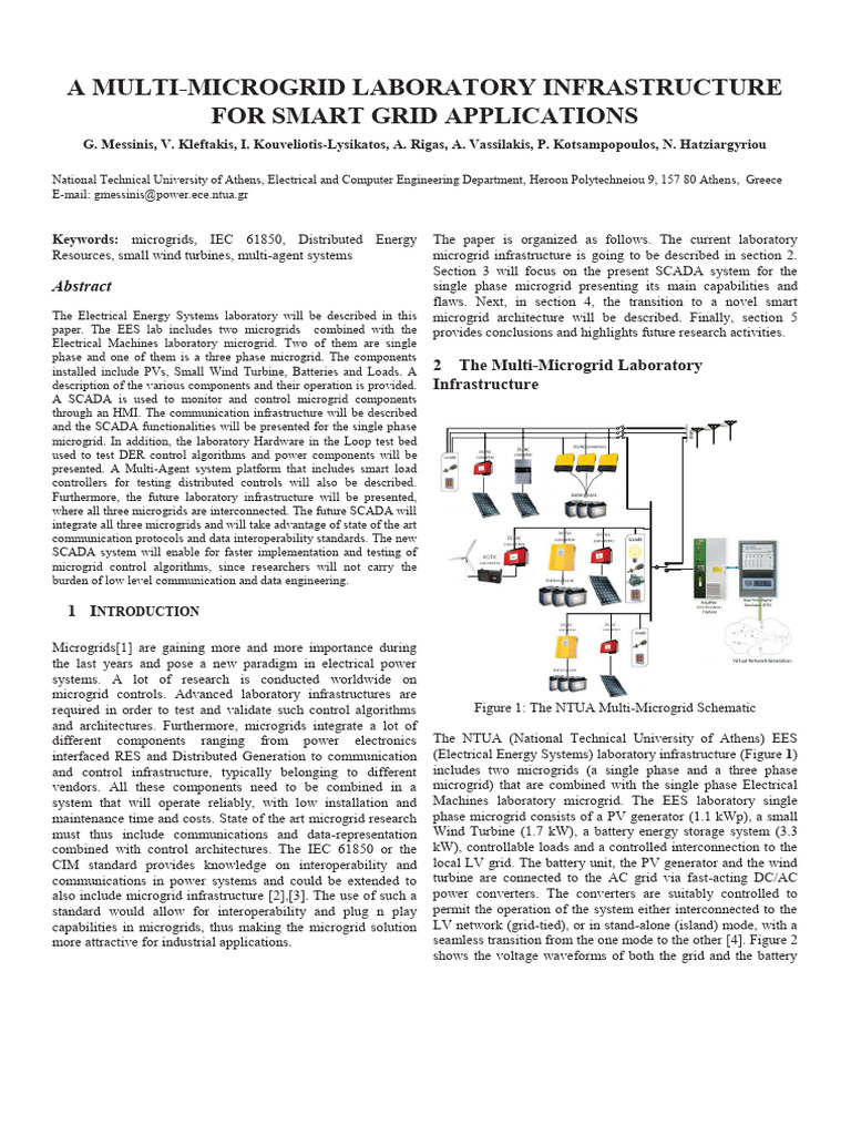 A MULTI-MICROGRID LABORATORY INFRASTRUCTURE | PDF