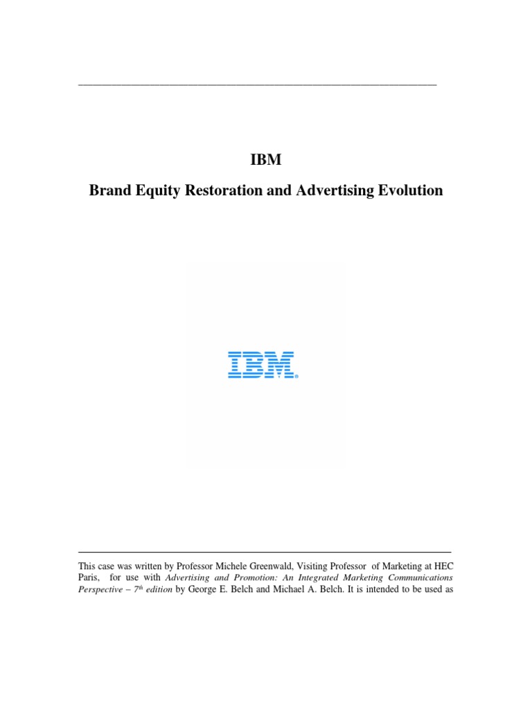 IBM Case | PDF | Ibm | Electronic Business
