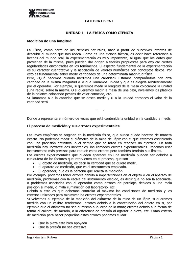 Unidad - La Fisica Como Ciencia | PDF