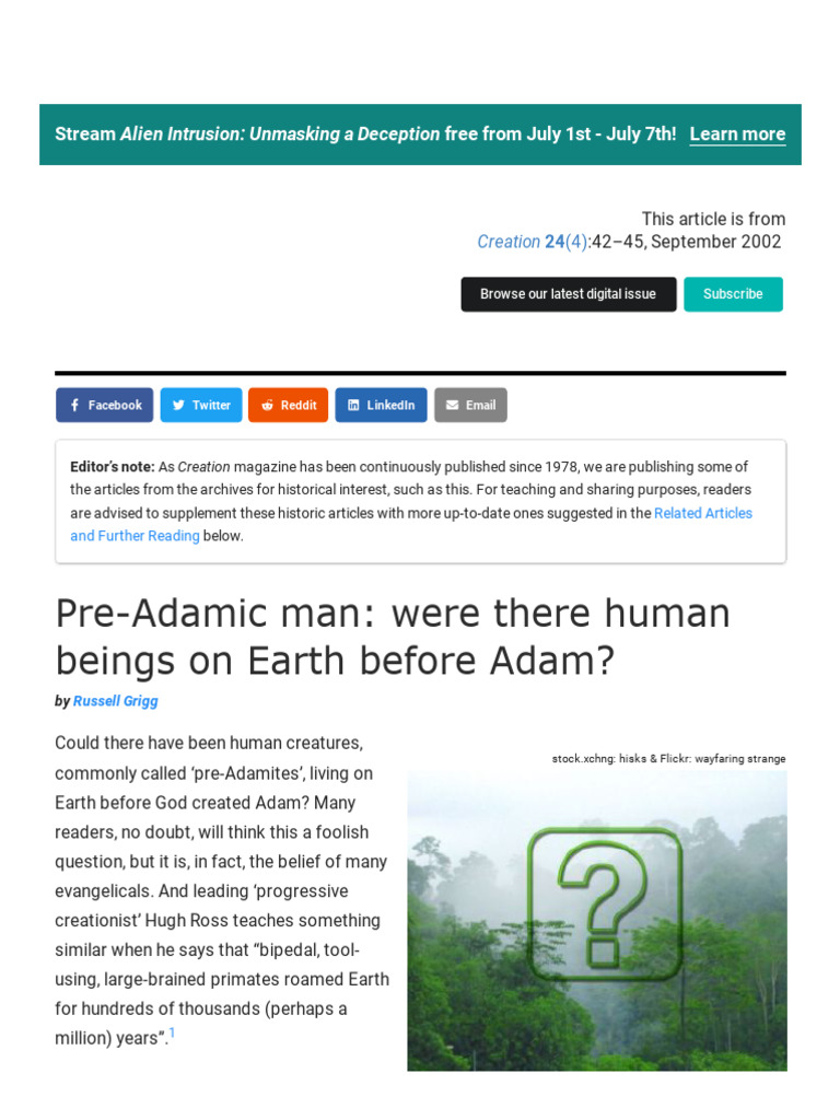 Pre-Adamic man | PDF