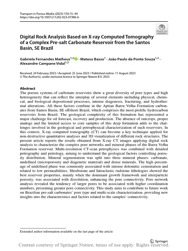 Digital Rock Analysis Based On X-Ray Computed Tomo | PDF | Porosity | Social Science