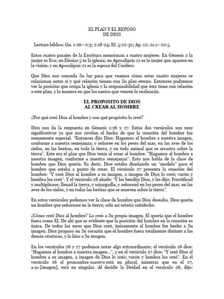 El Plan y El Reposo Watchman Nee | PDF