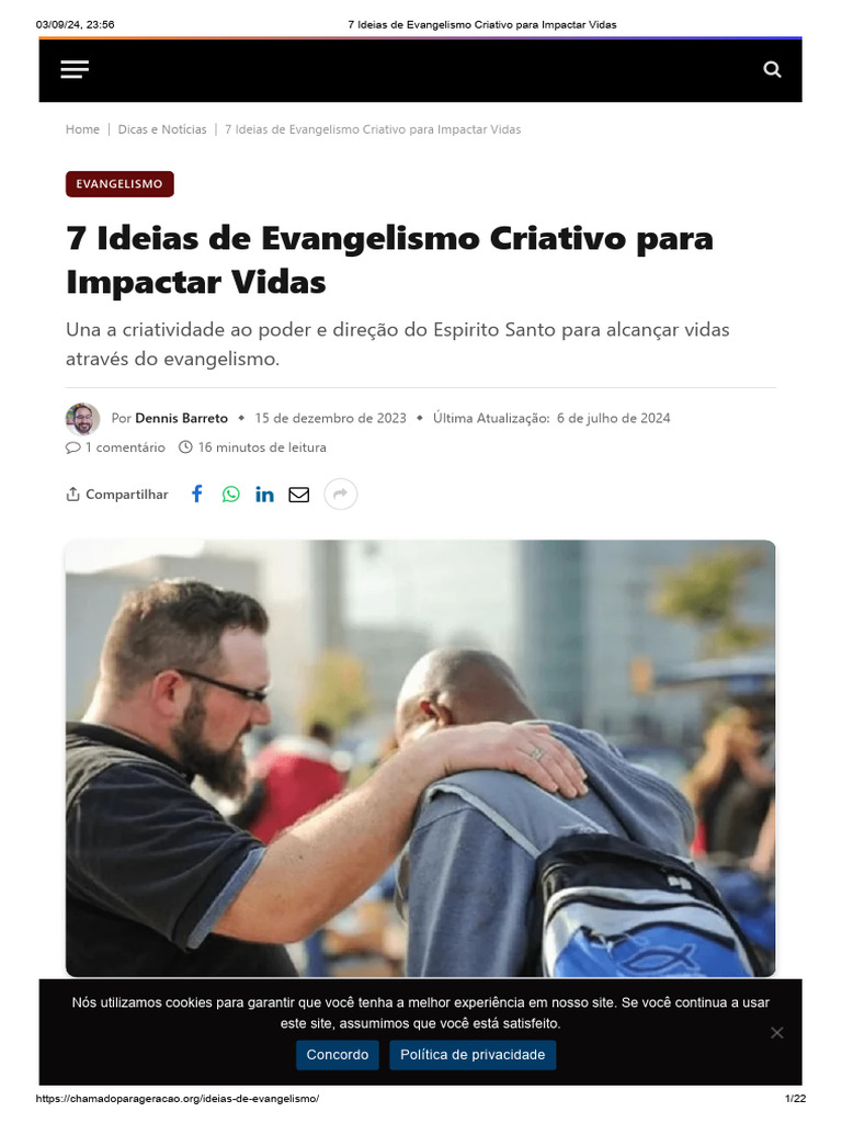 7 Ideias de Evangelismo Criativo para Impactar Vidas | PDF