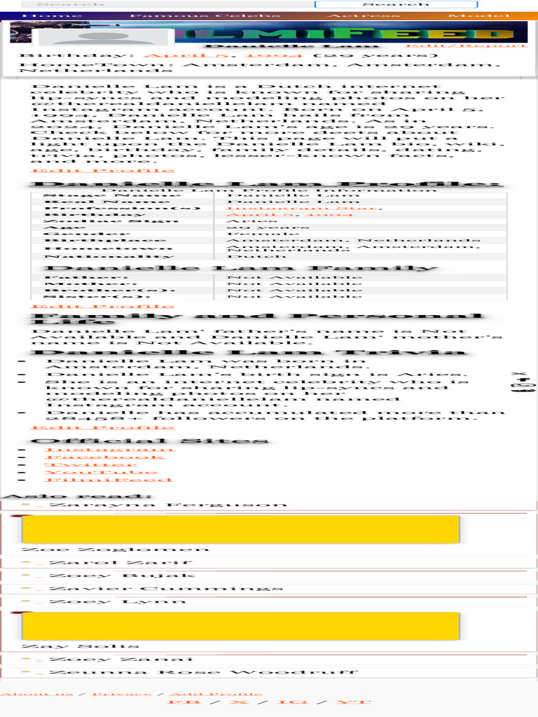 Danielle Lam Biography, Age, Height, Facts, Trivia, Birthday, Photos ...