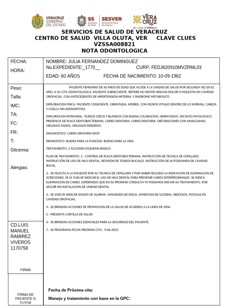 Paciente Subsecuente | PDF