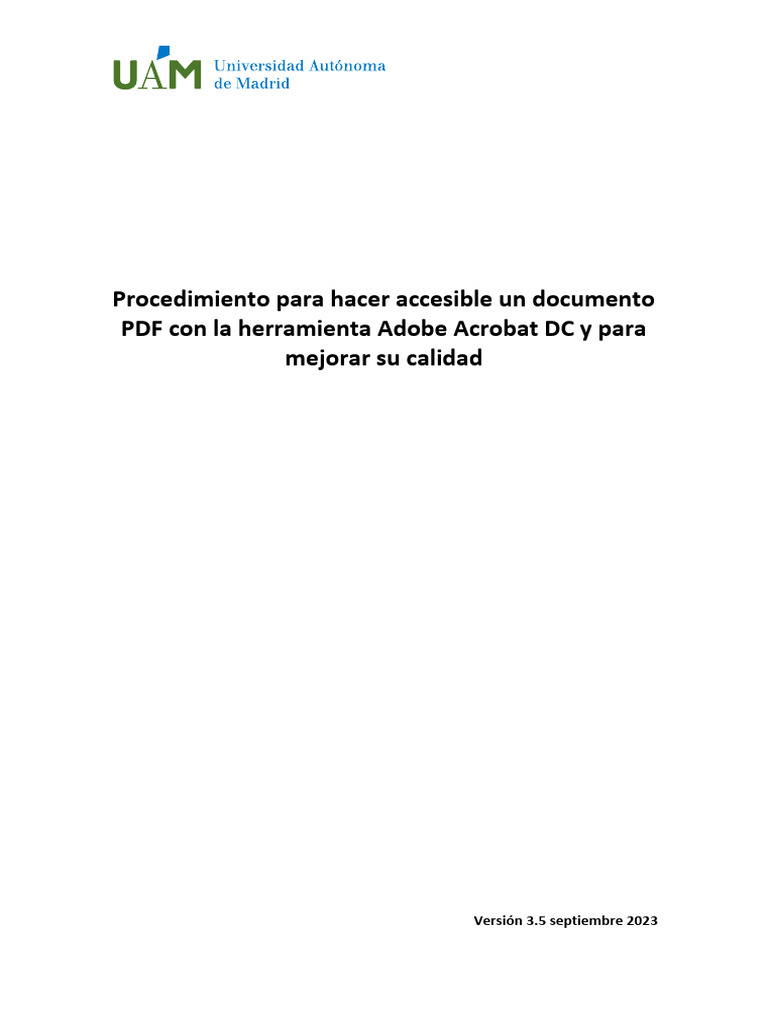 Procedimiento Revisión Accesibilidad y Calidad de PDF v35 | PDF | Reconocimiento óptico de ...