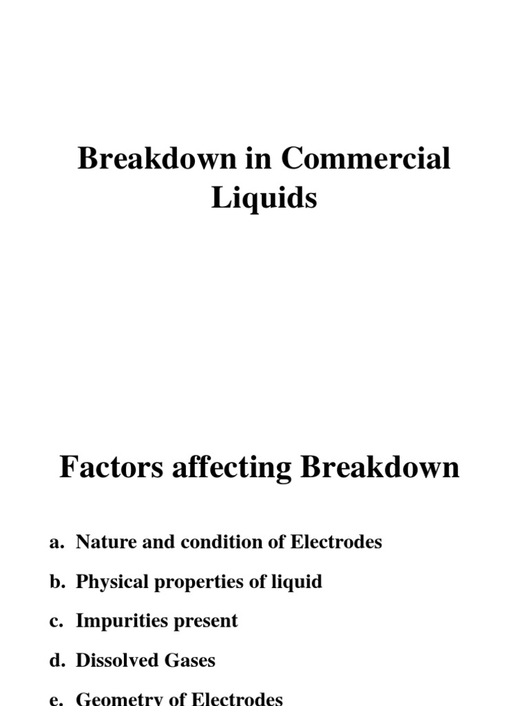 Breakdown in Commercial Liquids Analysis | PDF | Electrical Breakdown ...