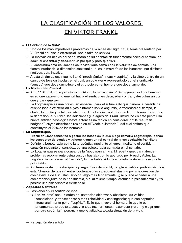 La Clasificación de Los Valores | PDF