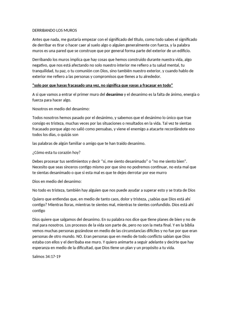 Derribando Los Muros | PDF