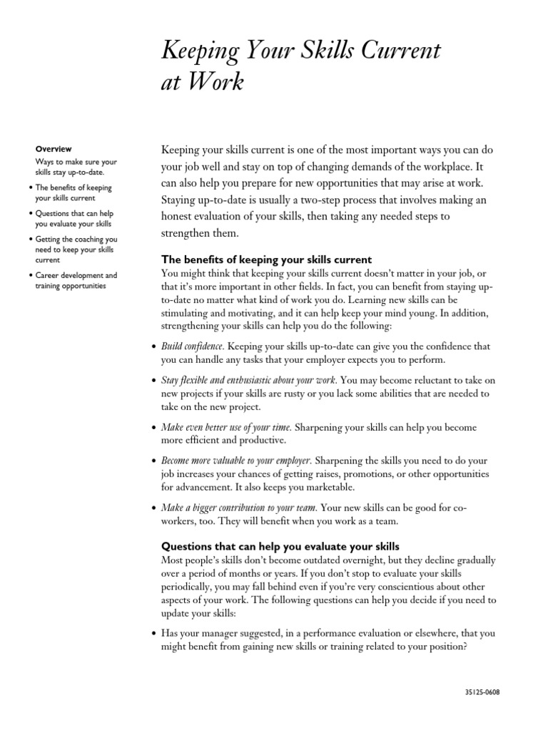 Keeping Skills Current | PDF