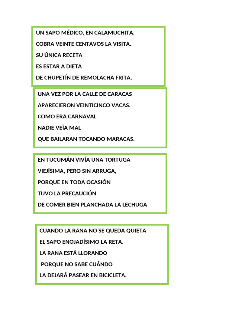 Poemas Humorísticos y Animales Extraños | PDF