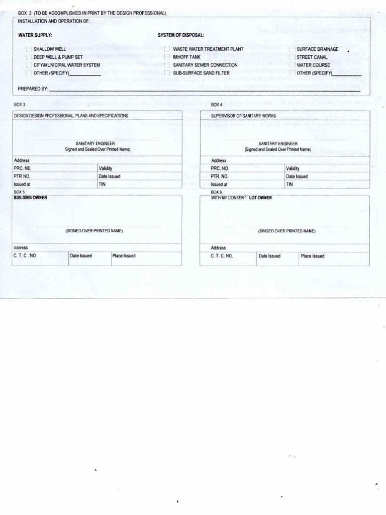 Sanitary Form Balete2 | PDF