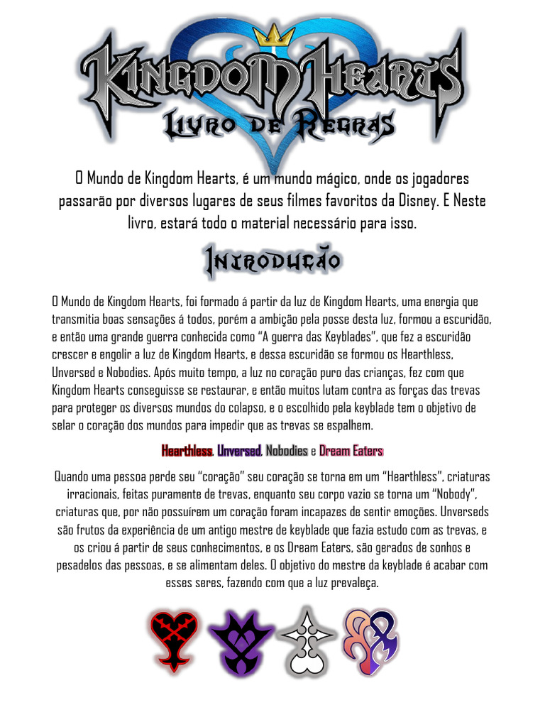 Kingdom Hearts RPG - Livro de Regras | PDF | História