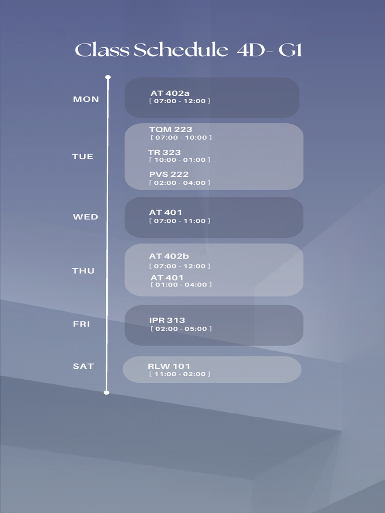 Class Schedule 4D-G1 | PDF