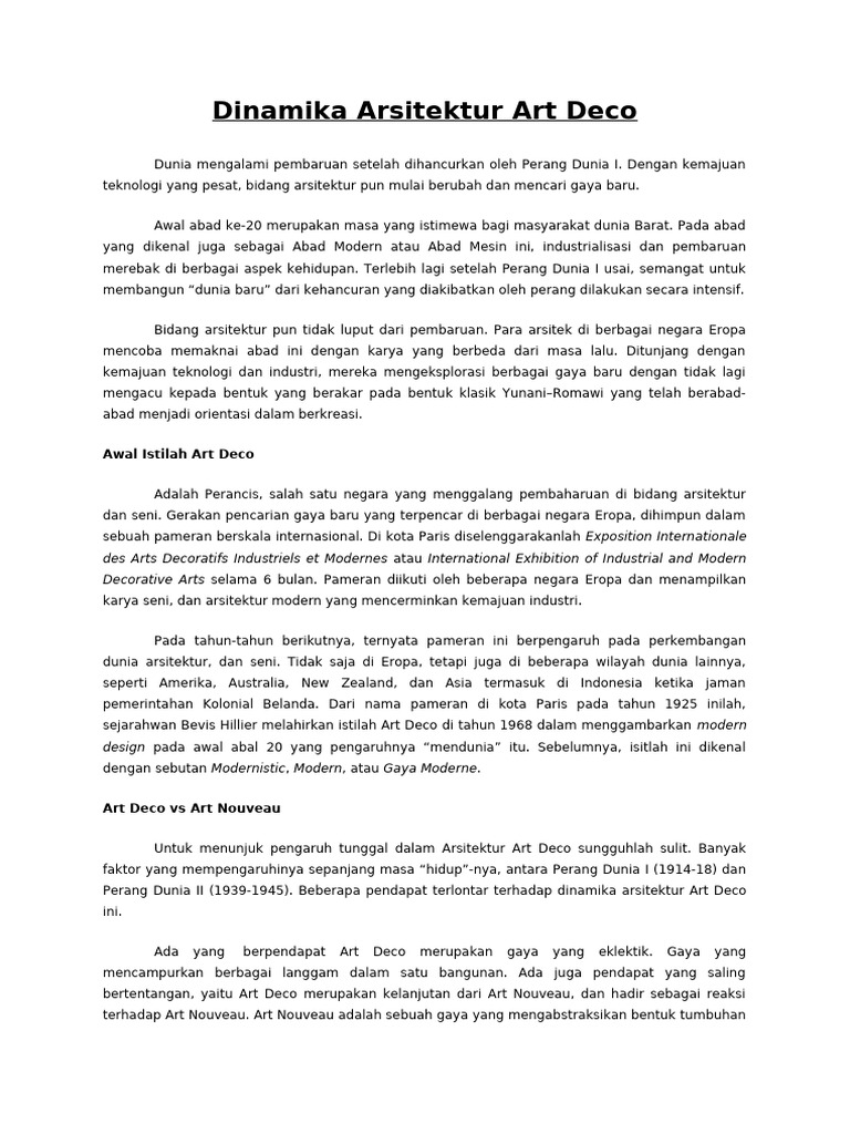 Dinamika Arsitektur Art Deco | PDF