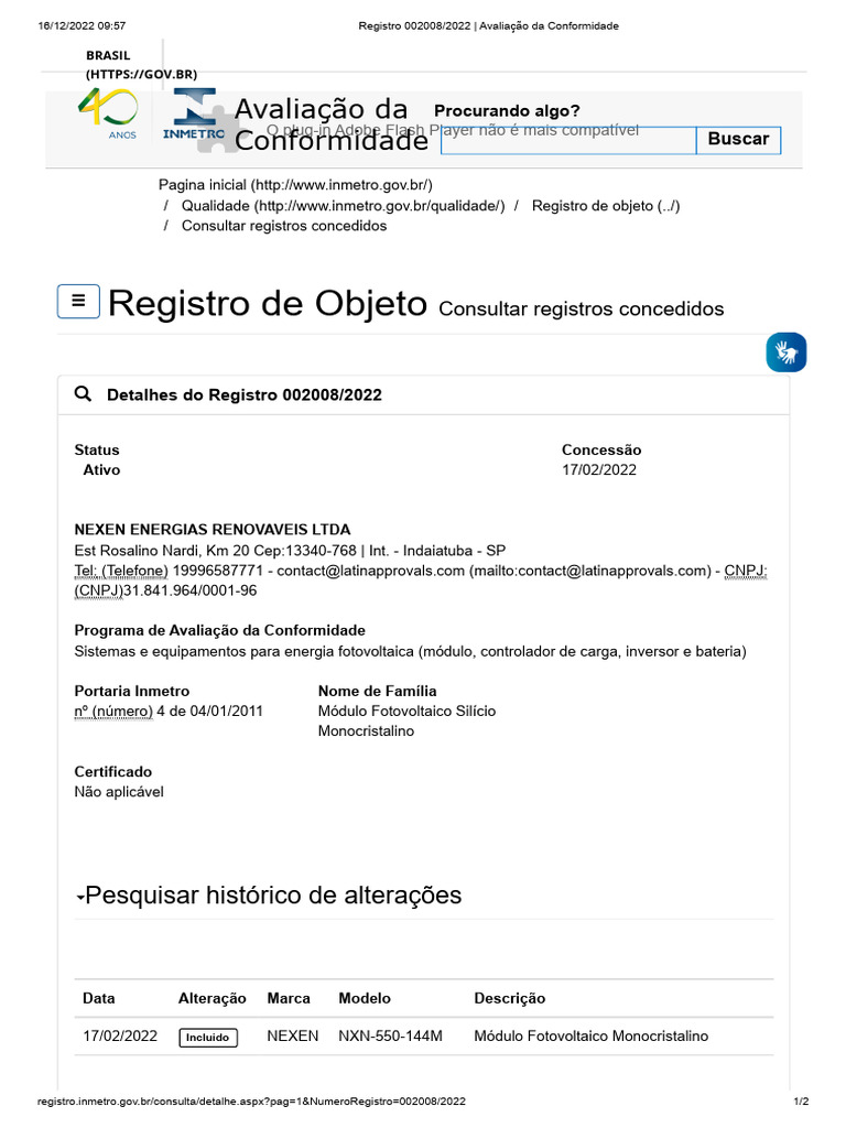 Certificado Módulo FV Nexen 550 Até 575 | PDF