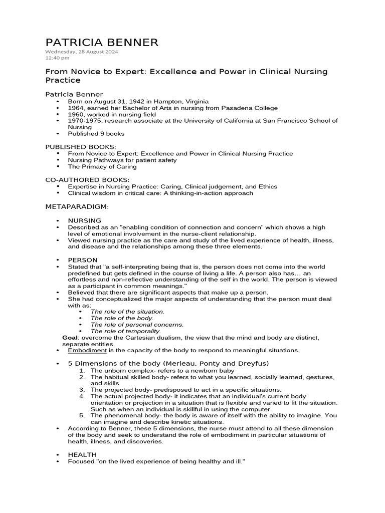 Patricia Benner | PDF