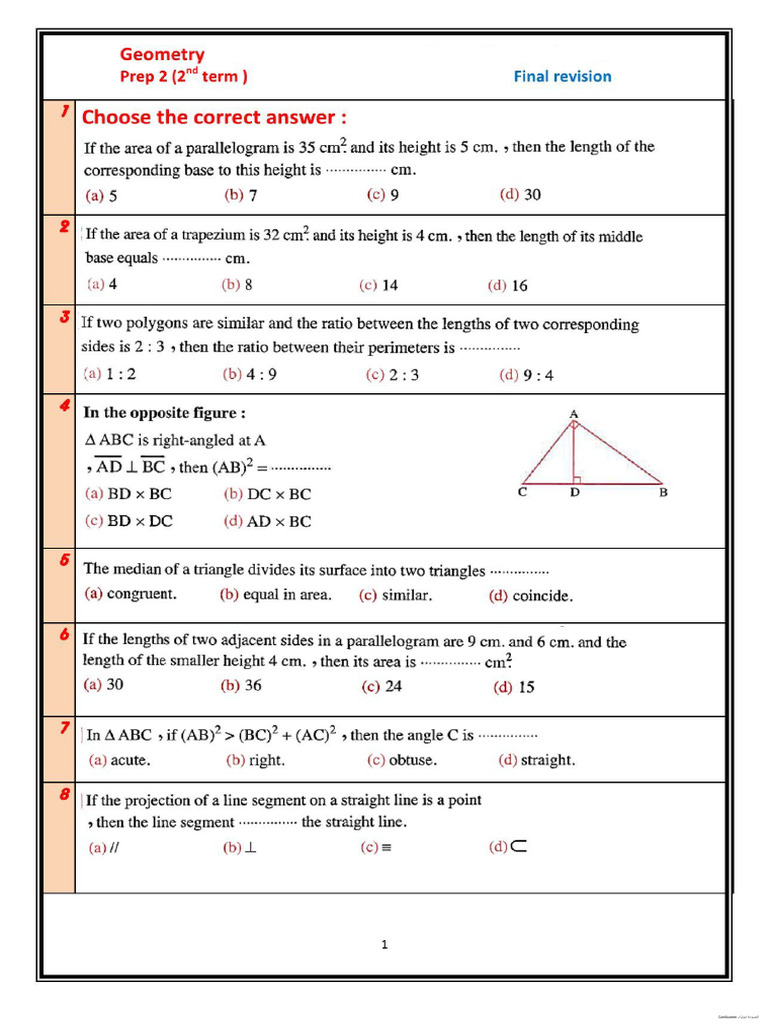 Final Revision - Geometry p2 | PDF