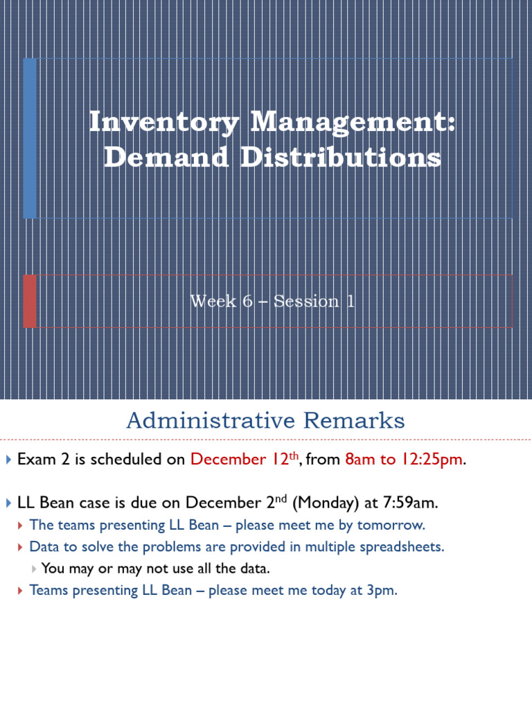 Inventory Demand Distributions | PDF
