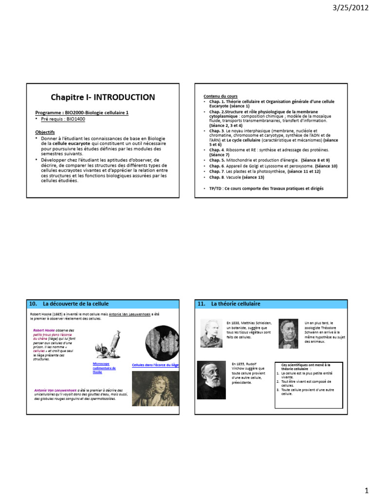 Biocell Chapitre I Pres | PDF