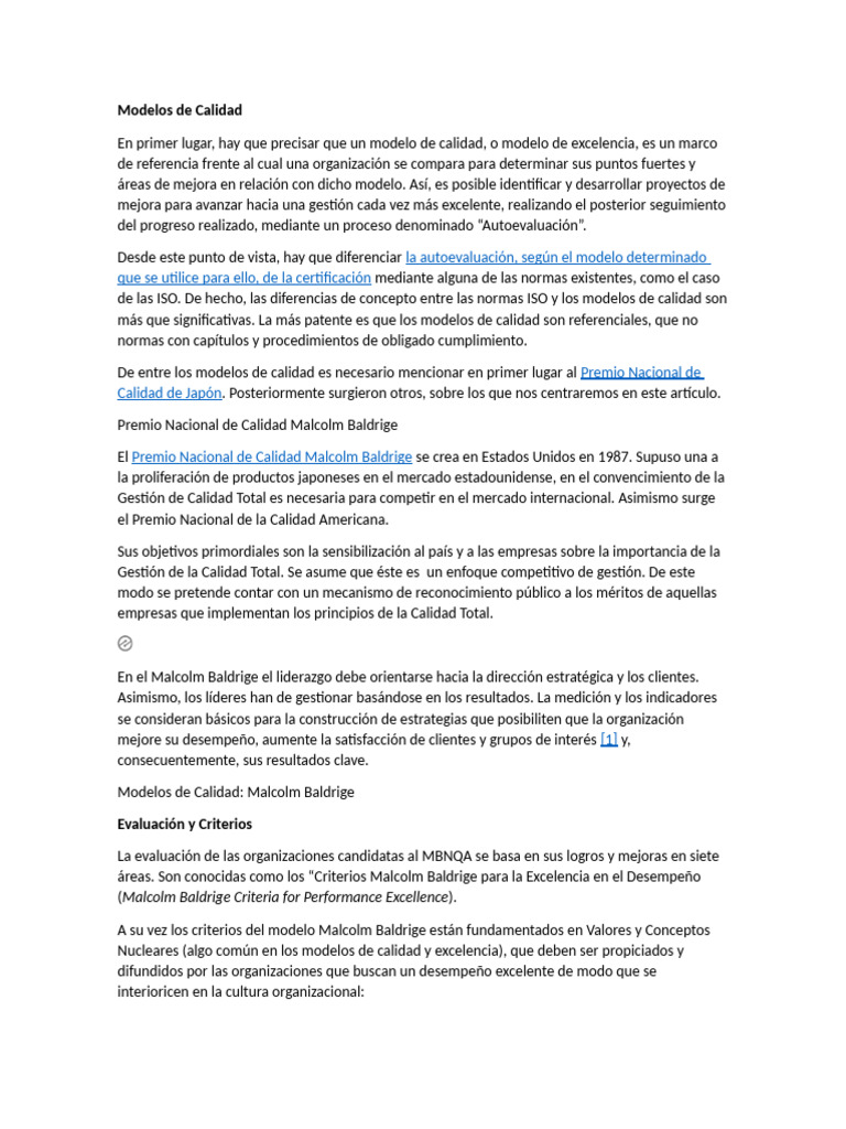 Modelos de Calidad | PDF