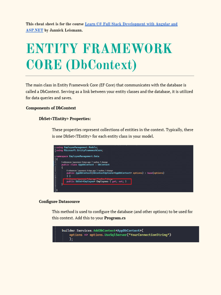 FD - Angular ASP (DB Context) | PDF FD - Angular ASP (DB Context) | PDF