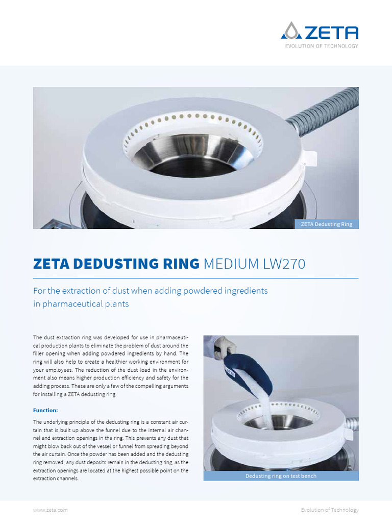 ZETA Productdatasheet Dedusting-Ring LW270 EN | PDF