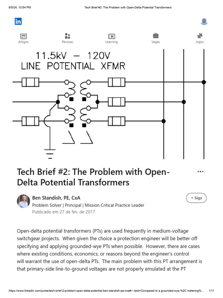 1 - Tech Brief #2_ The Problem with Open-Delta Potential Transformers | PDF